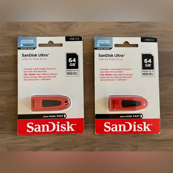 Sandisk | Other | 2 Pack Of Sandisk Ultra 64gb Usb 3 Flash Drive | Poshmark